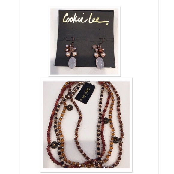 Cookie Lee | Jewelry | Cookie Lee Earring Necklace Set | Poshmark